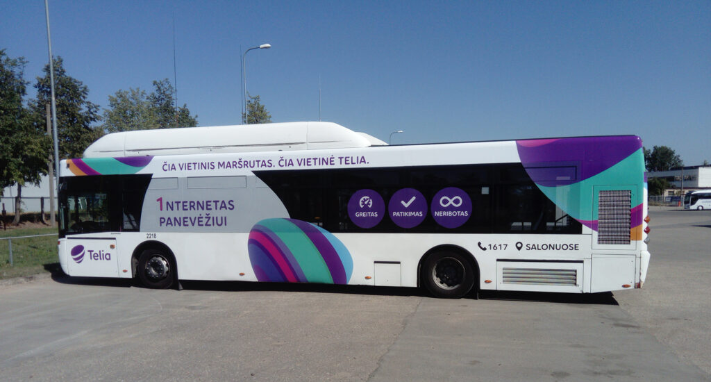 Telia reklama ant viešojo transporto Lietuvoje - www.grabmedia.lt