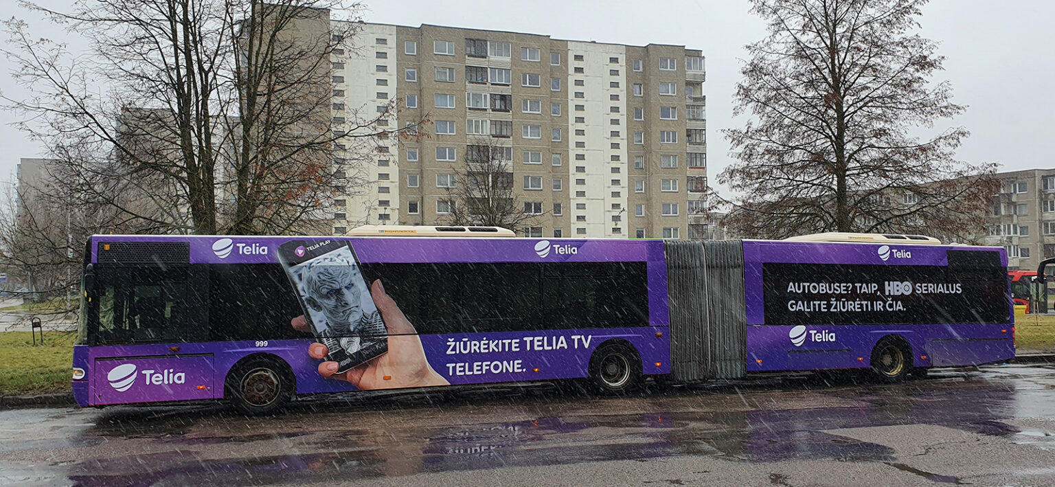 Telia reklama ant viešojo transporto Lietuvoje - www.grabmedia.lt