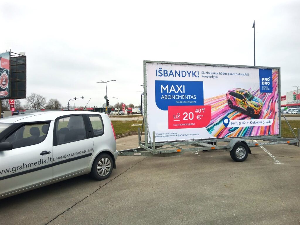 ProBro kliento reklama ant reklaminės priekabos - www.grabmedia.lt